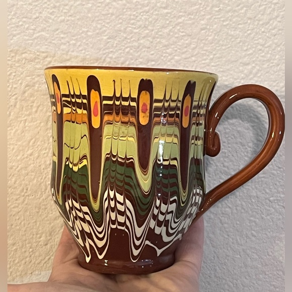 Dining | Vintage Bulgarian Troyan Redware Pottery Drip Glaze Coffee Mug ...